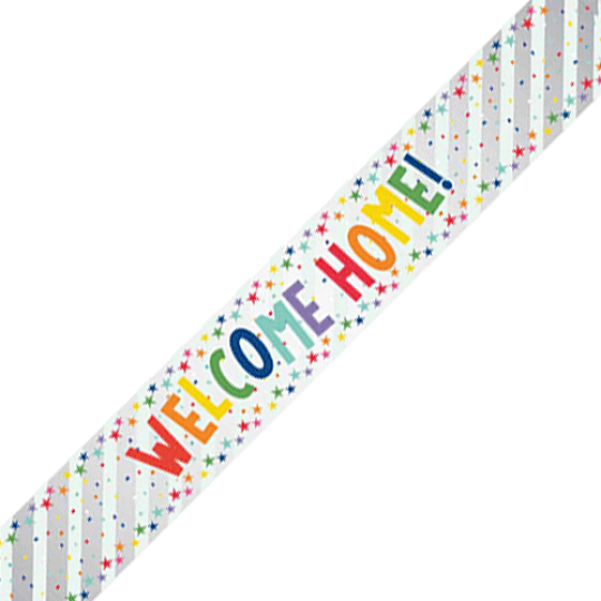 Rainbow 'Welcome home' banner – Greetings Bramhall