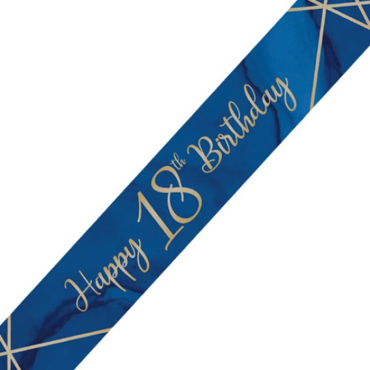 Navy and gold 'Happy 18th birthday' banner – Greetings Bramhall