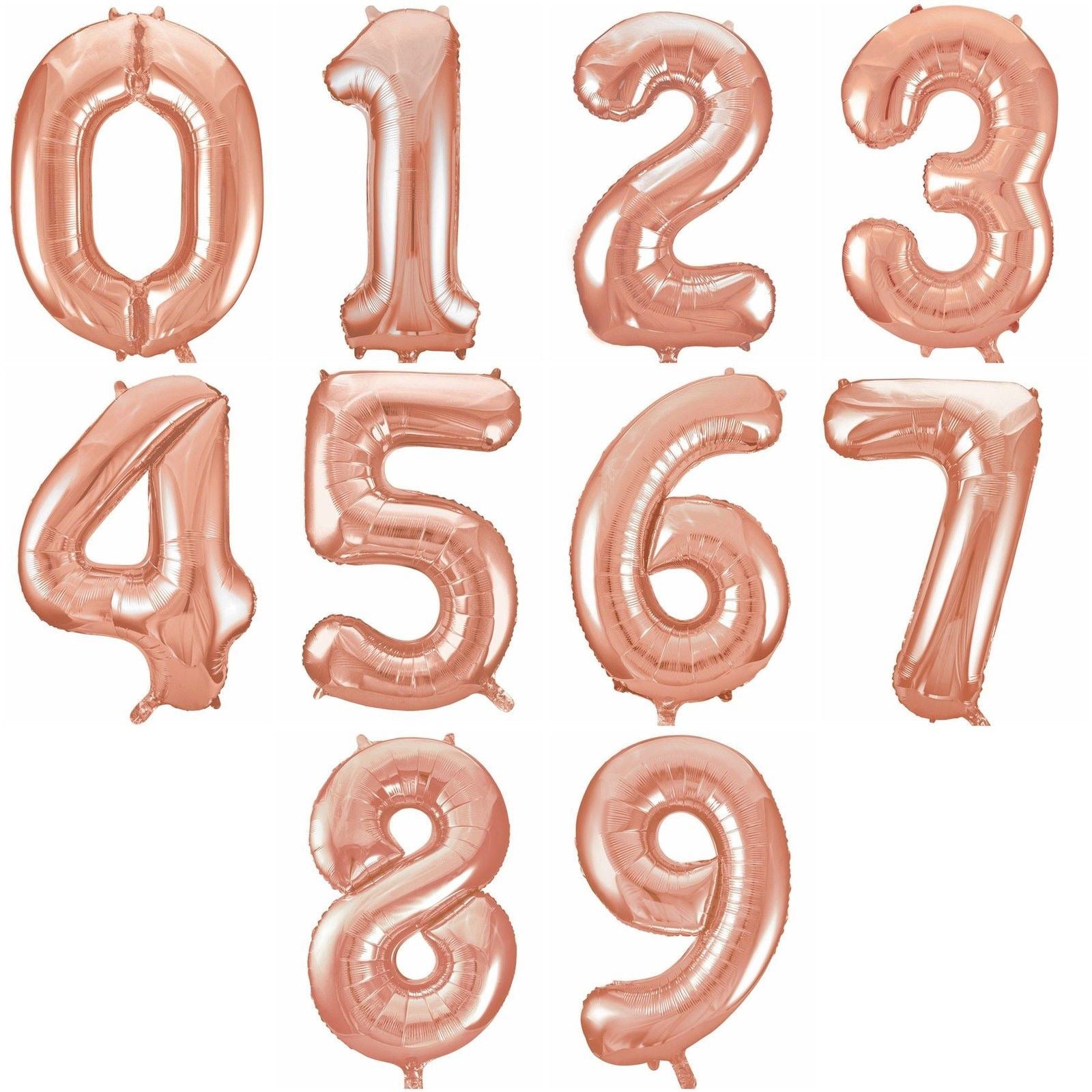 Rose Gold Number Balloons – Greetings Bramhall