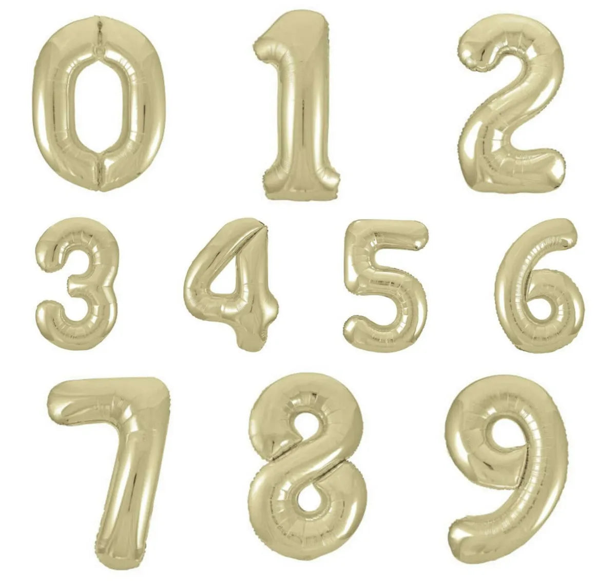 Champagne Gold Number Balloons – Greetings Bramhall